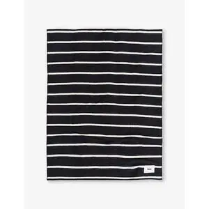 TEKLA Striped Brushed-texture Lambs Wool Blanket