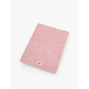 TEKLA Bordered Cotton Bath Mat 70cm X 50cm Shaded Pink