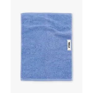 TEKLA Striped Cotton Bath Towel 70cm X 140cm Clear Blue