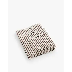 TEKLA Striped Cotton Bath Towel 70cm X 140cm - Kodiak Stripes