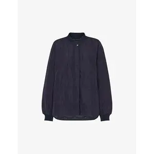 Whistles Ida Quilted Oversized Woven Jacket - Navy
