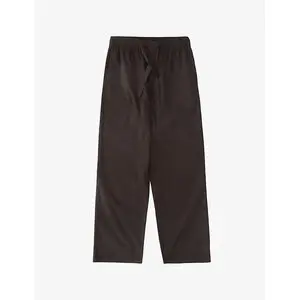 TEKLA Straight-leg Mid-rise Organic-cotton Poplin Pyjama Trousers S Coffee