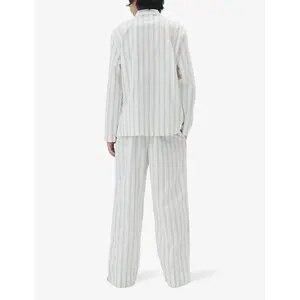 TEKLA Straight-leg Mid-rise Organic-cotton Poplin Pyjama Trousers - Needle Stripes