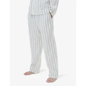 TEKLA Straight-leg Mid-rise Organic-cotton Poplin Pyjama Trousers - Needle Stripes