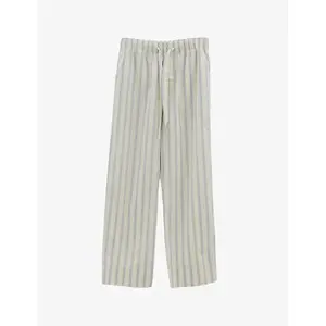 TEKLA Straight-leg Mid-rise Organic-cotton Poplin Pyjama Trousers - Needle Stripes