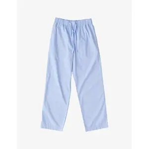 TEKLA Straight-leg Mid-rise Organic-cotton Poplin Pyjama Trousers S Shirt Blue