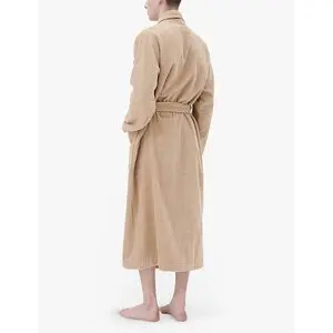 TEKLA Shawl-collar Removable-belt Cotton Robe