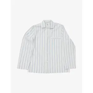 TEKLA Patch-pocket Cotton Poplin Pyjama Shirt - Needle Stripes