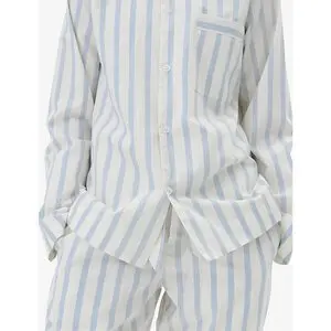TEKLA Patch-pocket Cotton Poplin Pyjama Shirt - Needle Stripes