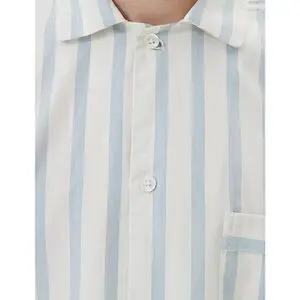 TEKLA Patch-pocket Cotton Poplin Pyjama Shirt - Needle Stripes