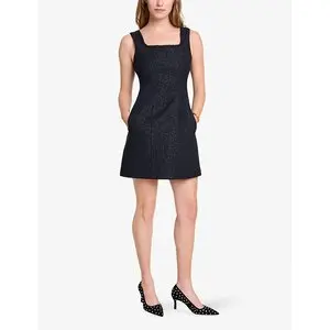 Maje Wide-strap Square-neck Mini Dress
