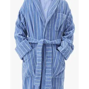 TEKLA Striped Shawl-collar Organic-cotton Robe - Marseille