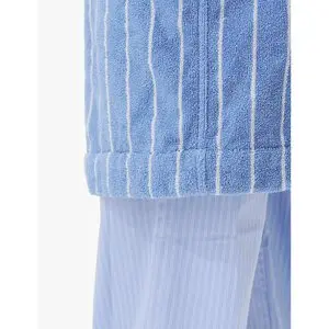 TEKLA Striped Shawl-collar Organic-cotton Robe - Marseille
