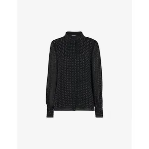 Whistles Diamante-embellished Woven Blouse - Black