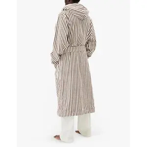 TEKLA Hooded Striped Organic-cotton Robe - Kodiak Stripes