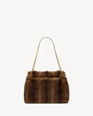 Saint Laurent Niki Shearling Large Shoulder Bag