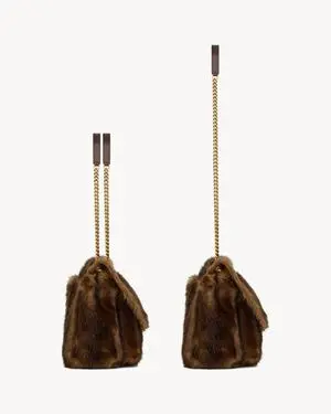 Saint Laurent Niki Shearling Large Shoulder Bag