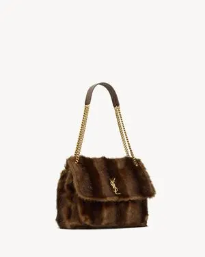 Saint Laurent Niki Shearling Large Shoulder Bag