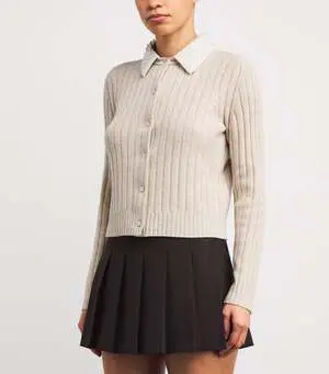 Maje Wool-blend Embellished Cardigan - Beige