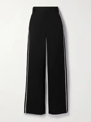 DIOTIMA Thirds Embroidered Wool-twill Straight-leg Pants