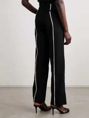 DIOTIMA Thirds Embroidered Wool-twill Straight-leg Pants