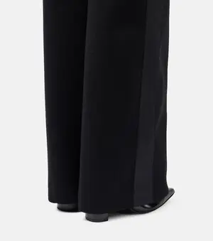 Sacai Leather-trimmed Melton Knee-high Boots