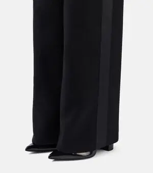 Sacai Leather-trimmed Melton Knee-high Boots