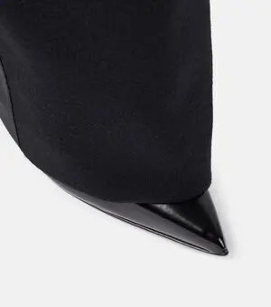 Sacai Leather-trimmed Melton Knee-high Boots