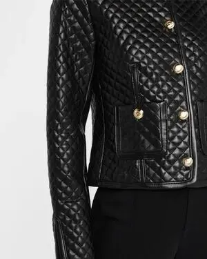 Cinq À Sept Brooke Quilted Vegan Leather Jacket