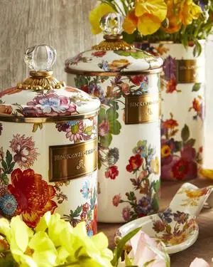 MACKENZIE-CHILDS Flower Market Canister - Black