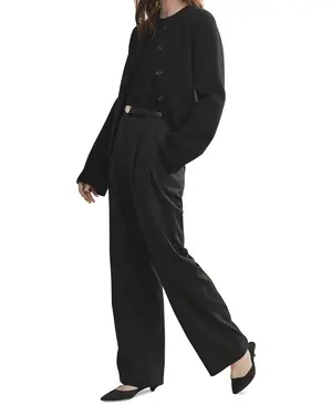 Jenni Kayne Jones Pleated Wool Pants - Black
