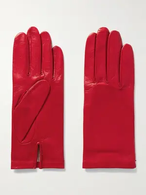 AGNELLE Kate Leather Gloves - Red