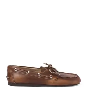 Miu Miu Bleached Leather Loafers - Brown