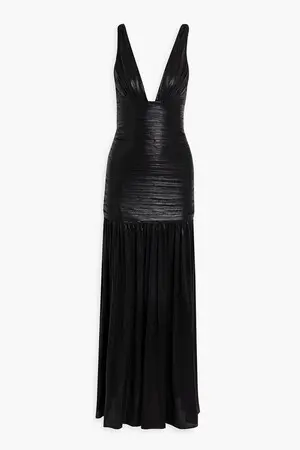 Retrofete Elsa Ruched Lamé Gown