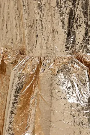 Zimmermann Crinkled Metallic Woven Mini Dress