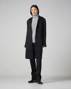 Veronica De Piante Arlo Coat In Wool Twill - Black