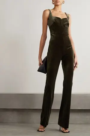 Galvan Stretch-velvet Jumpsuit