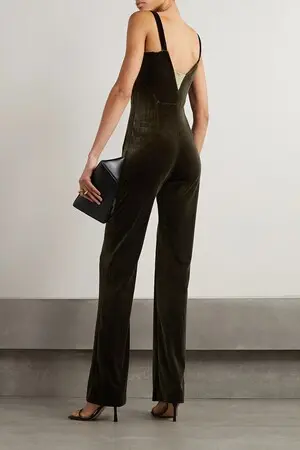 Galvan Stretch-velvet Jumpsuit