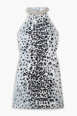 MISS SOHEE Crystal And Sequin-embellished Lamé Mini Dress