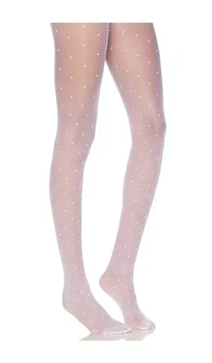 Falke Dot Tights - White