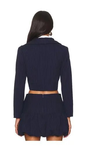 Amanda Uprichard Sanders Jacket Pinstripe - Navy