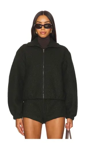 Amanda Uprichard Como Bomber Jacket - Dark Green