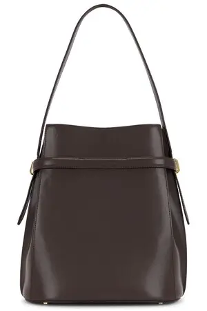 TOTEME Belted Leather Bucket Bag - Bark