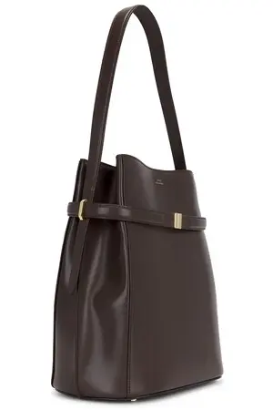 TOTEME Belted Leather Bucket Bag - Bark