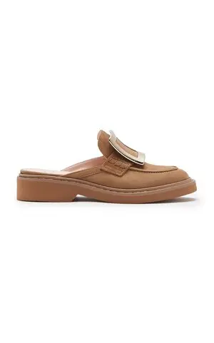 ROGER VIVIER Viv Rangers Buckle Loafers - Tan