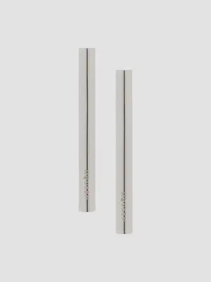 Alexander McQueen Silvertone Bar Drop Earrings - Palladium