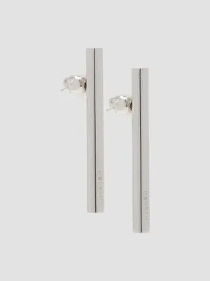 Alexander McQueen Silvertone Bar Drop Earrings