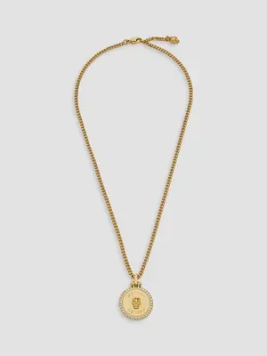 Alexander McQueen Goldtone & Crystal Skull Medallion Necklace - Gold