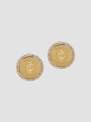 Alexander McQueen Sovereign Goldtone Skull Earrings - Gold