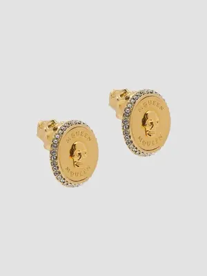 Alexander McQueen Sovereign Goldtone Skull Earrings